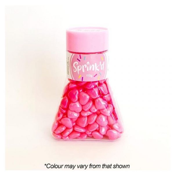 Sprink'd Sprinkles Hearts Pink 12mm 110g - Epicure Homewares