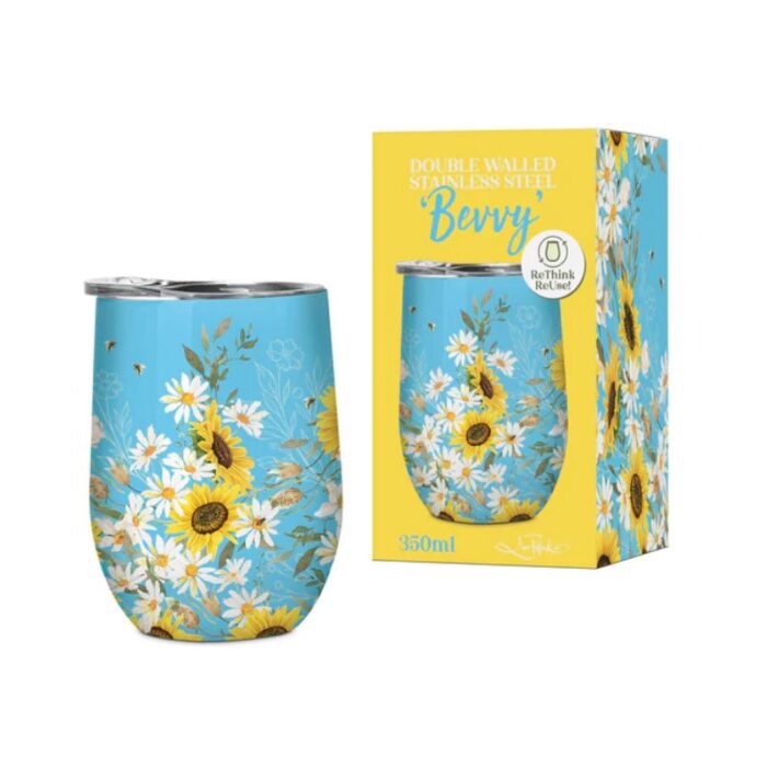 Bevvy Double Wall Tumbler Mug 350ml Daisy Chains - Epicure Homewares