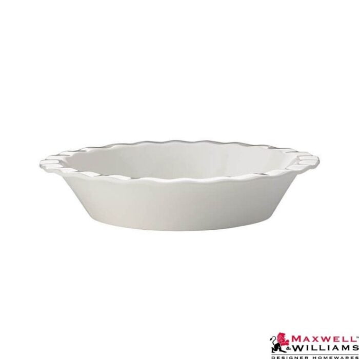 Epicurious White Fluted Pie Dish 25x5cm - Epicure Homewares